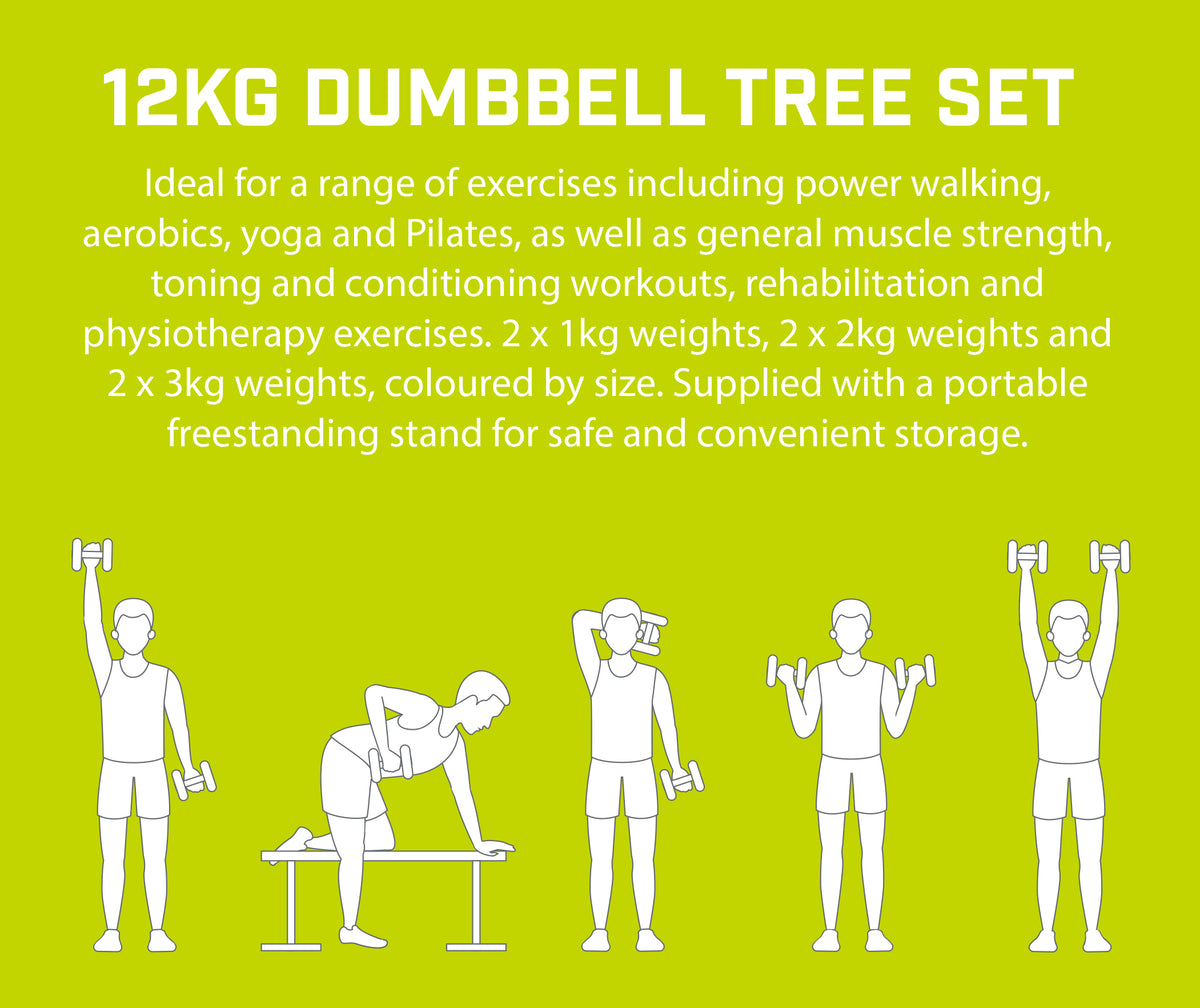Urban Fitness 12Kg Dumbbell Tree Set – Urma Sports